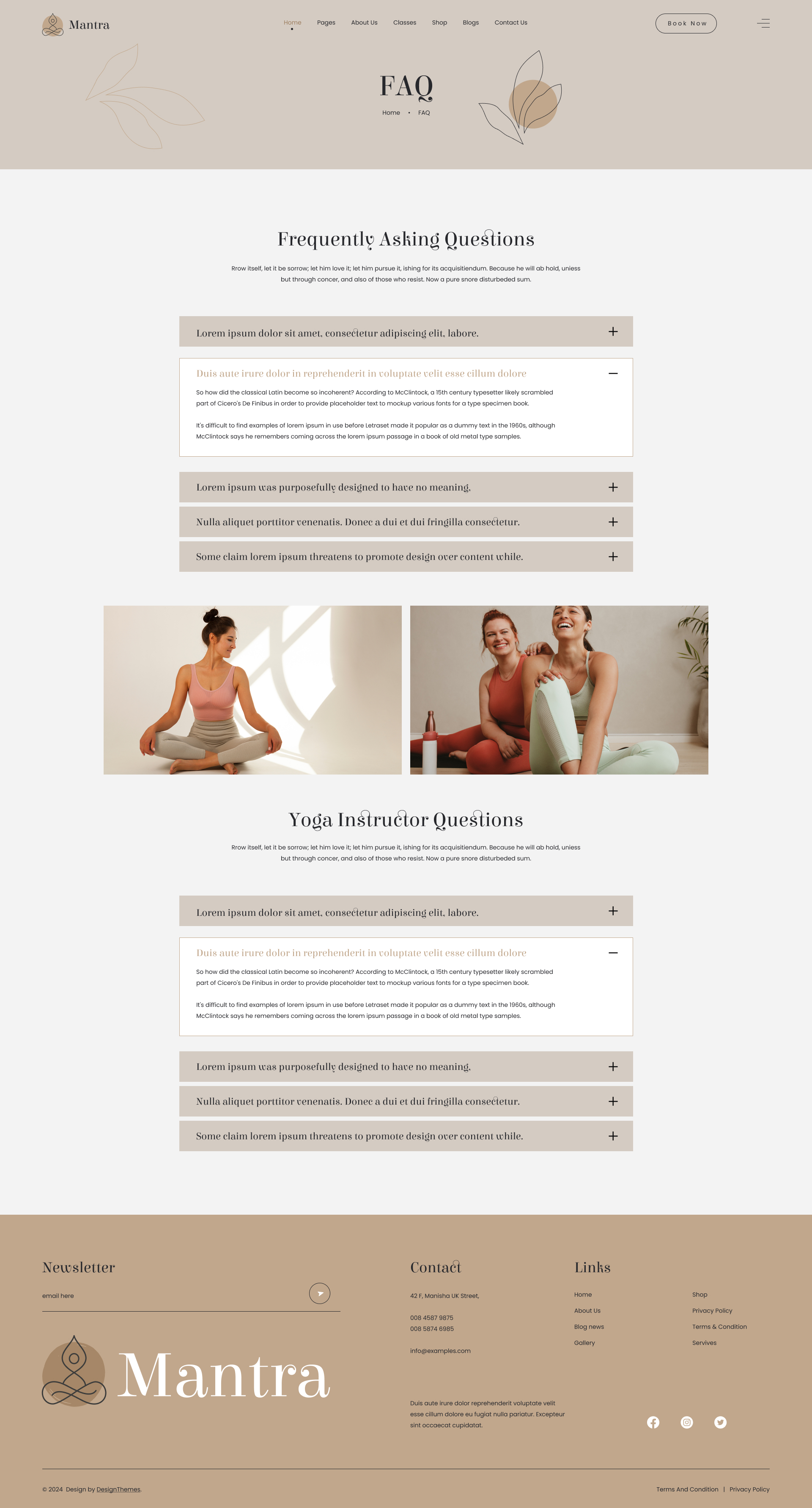 Mantra - Online Yoga Studio & Meditation Courses Website Figma Template by venusweb