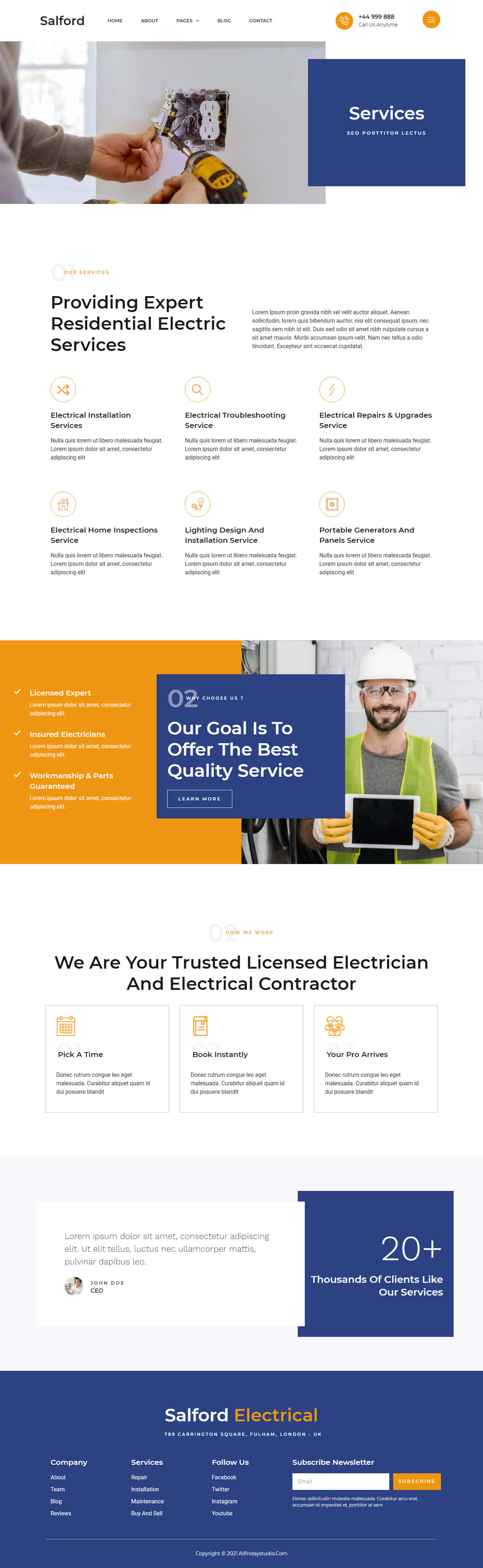 Salford - Electrical & Electrician Service Company Elementor Pro ...