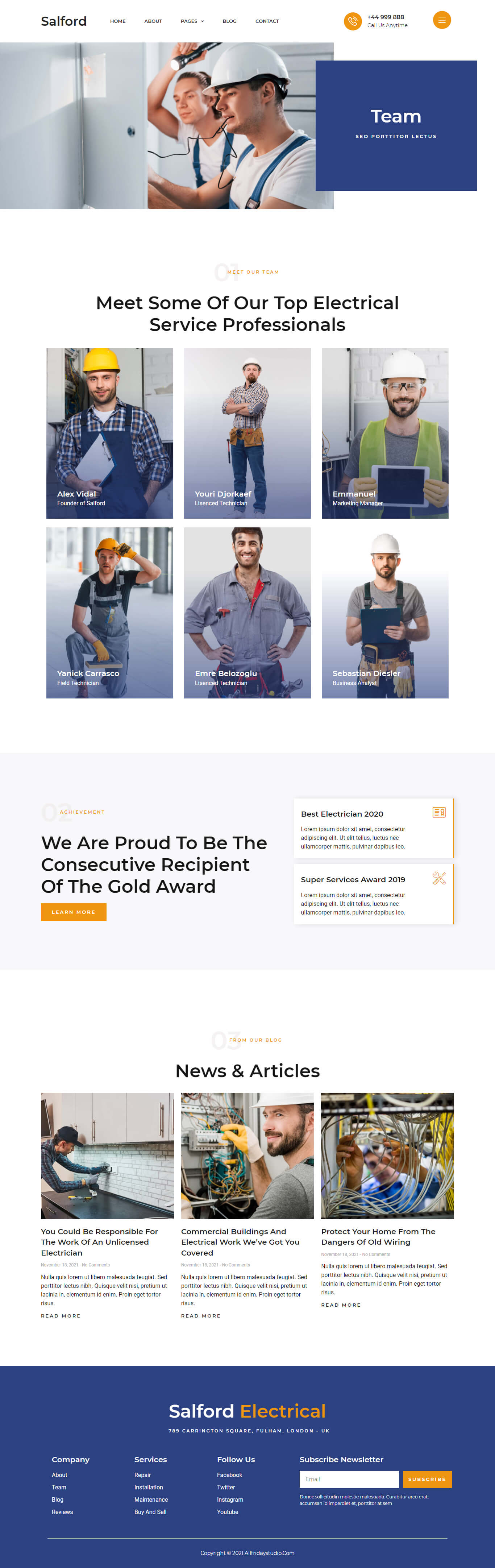 Salford - Electrical & Electrician Service Company Elementor Pro ...