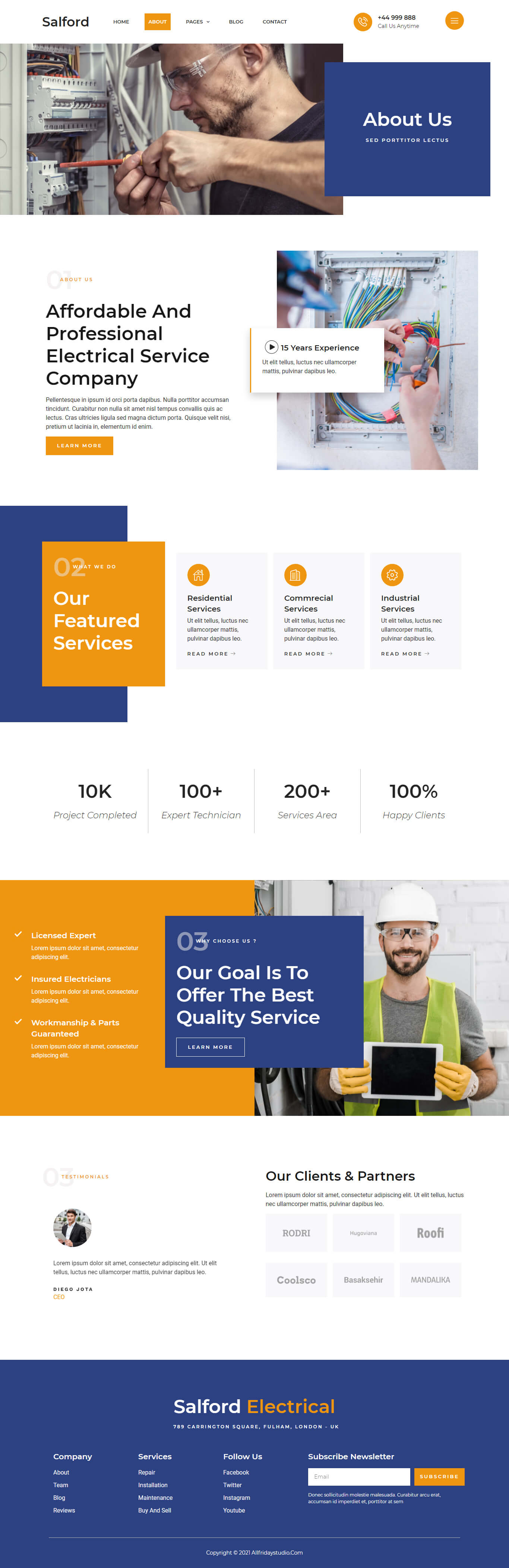 Salford - Electrical & Electrician Service Company Elementor Pro ...