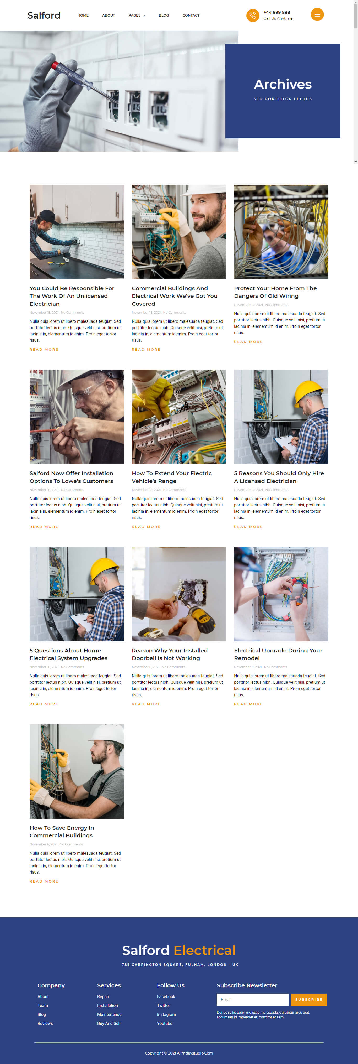 Salford - Electrical & Electrician Service Company Elementor Pro ...