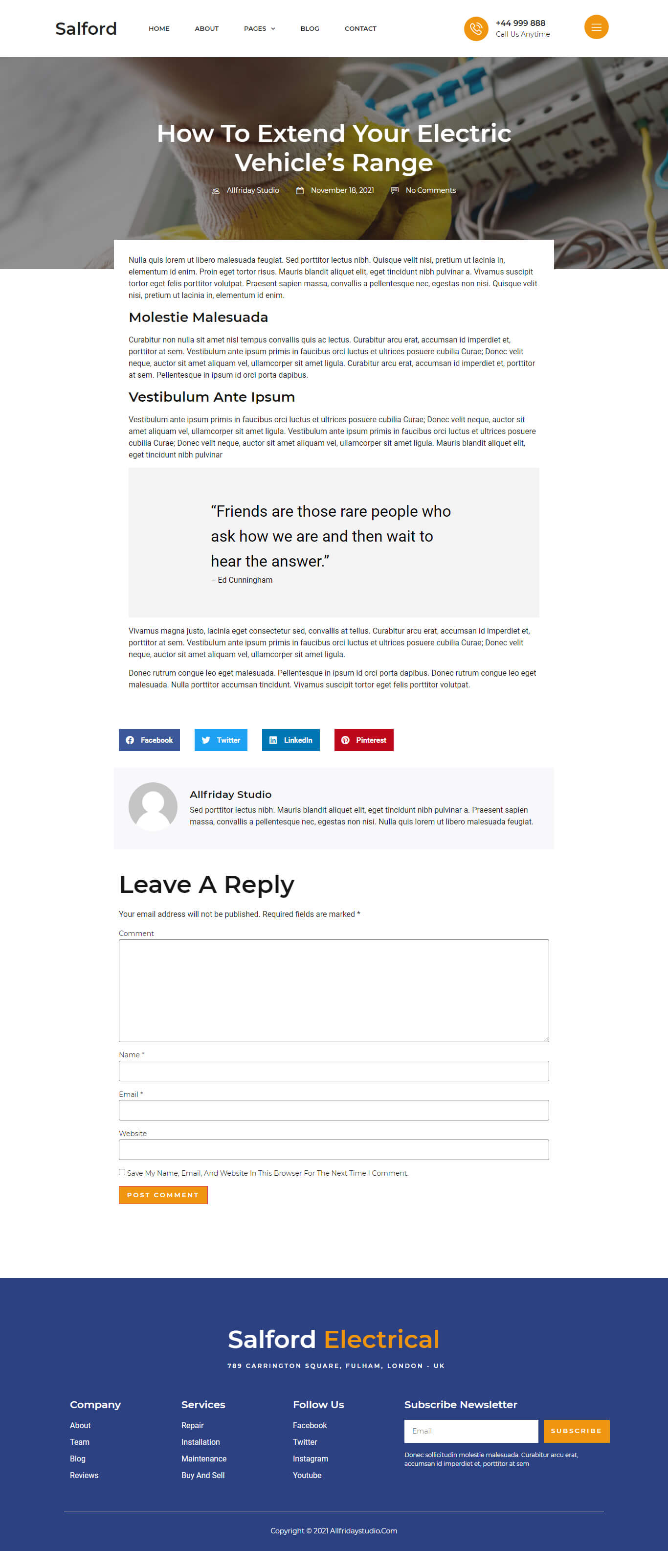 Salford - Electrical & Electrician Service Company Elementor Pro ...