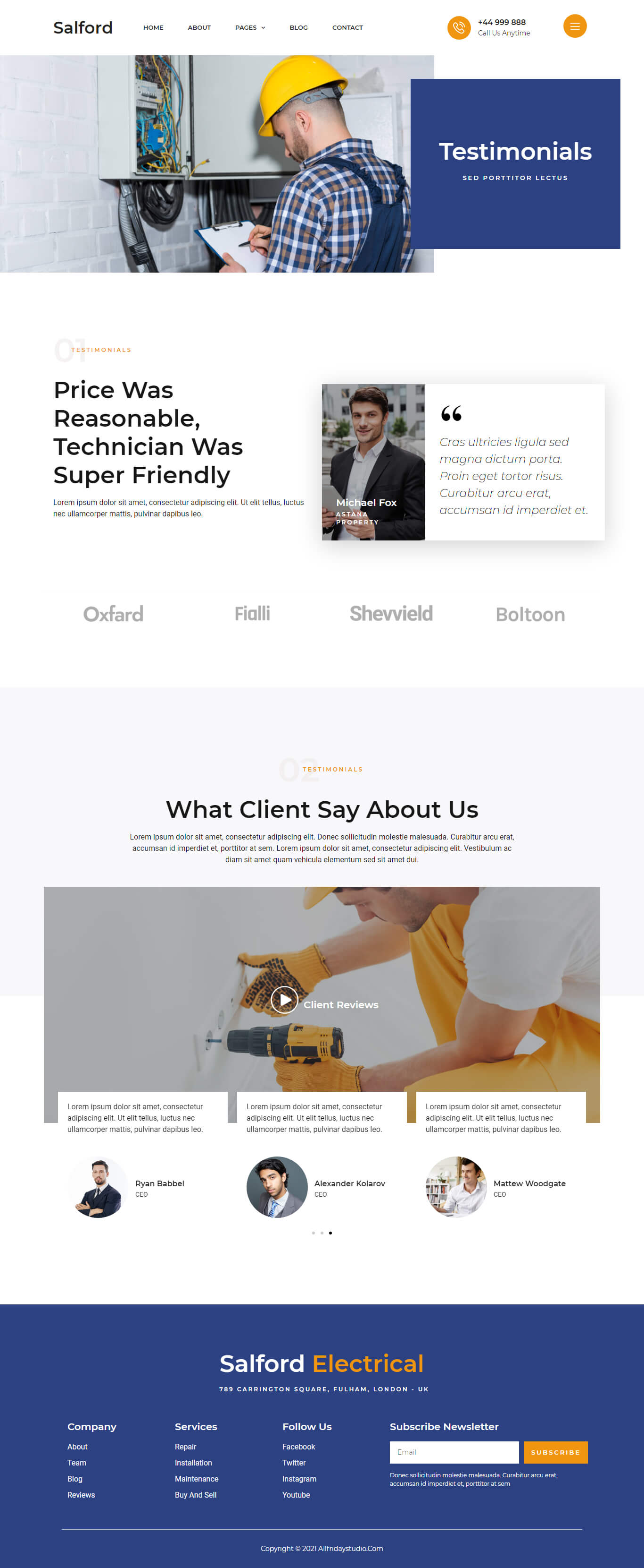 Salford - Electrical & Electrician Service Company Elementor Pro ...