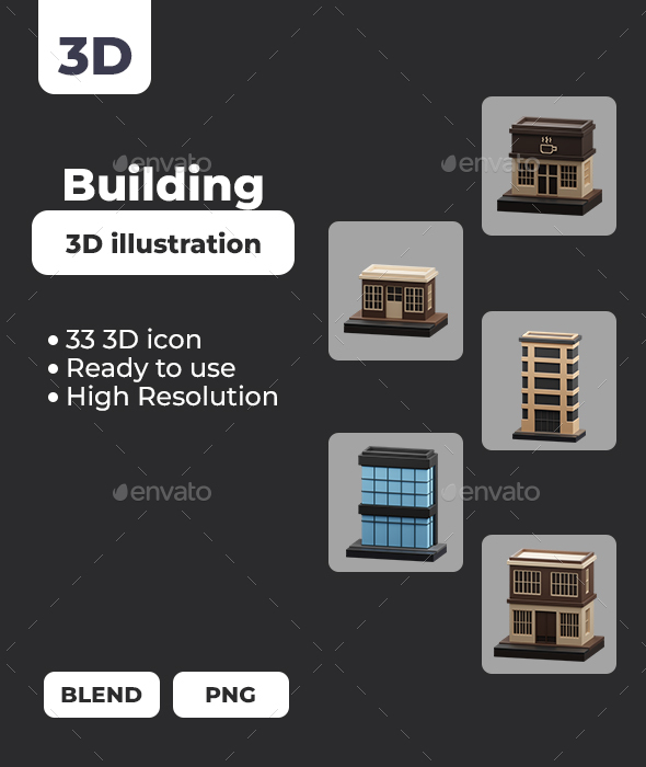 Building 3d illustration, Graphics | GraphicRiver