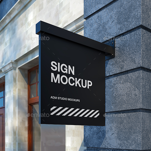 Building Square Sign Realistic 01, Graphics | GraphicRiver