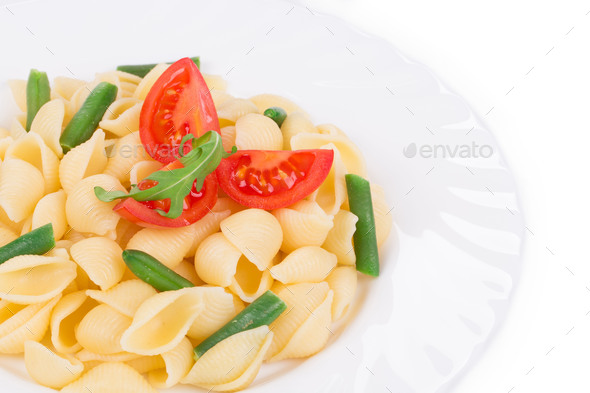 Pasta shells with vegetables Stock Photo by indigolotos | PhotoDune