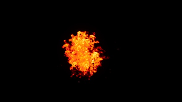 Inferno burst red small fire flame in the center of the screen Isolated ...