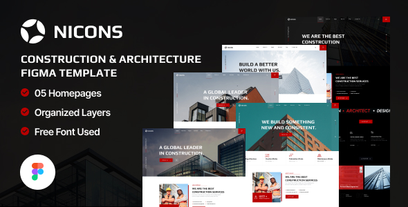 Nicons - Construction & Architecture Figma Template by themesflat ...