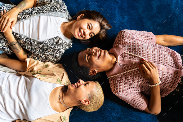 Group of friends bonding at home, LGBTQ and diversity concepts Stock ...