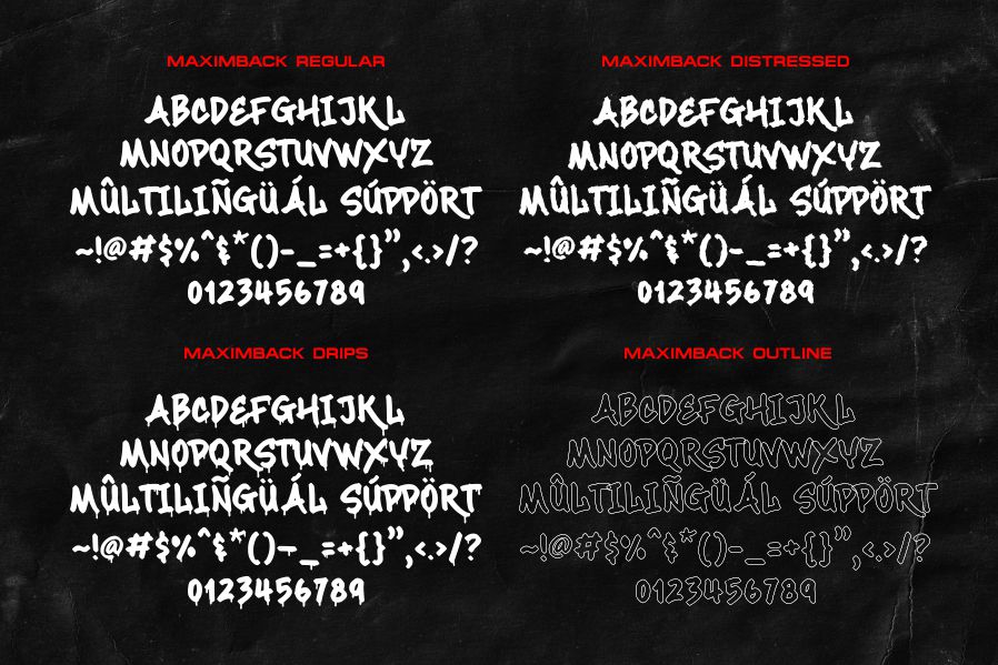 Maximback A Bold Graffiti Font With Four Styles, Fonts | GraphicRiver