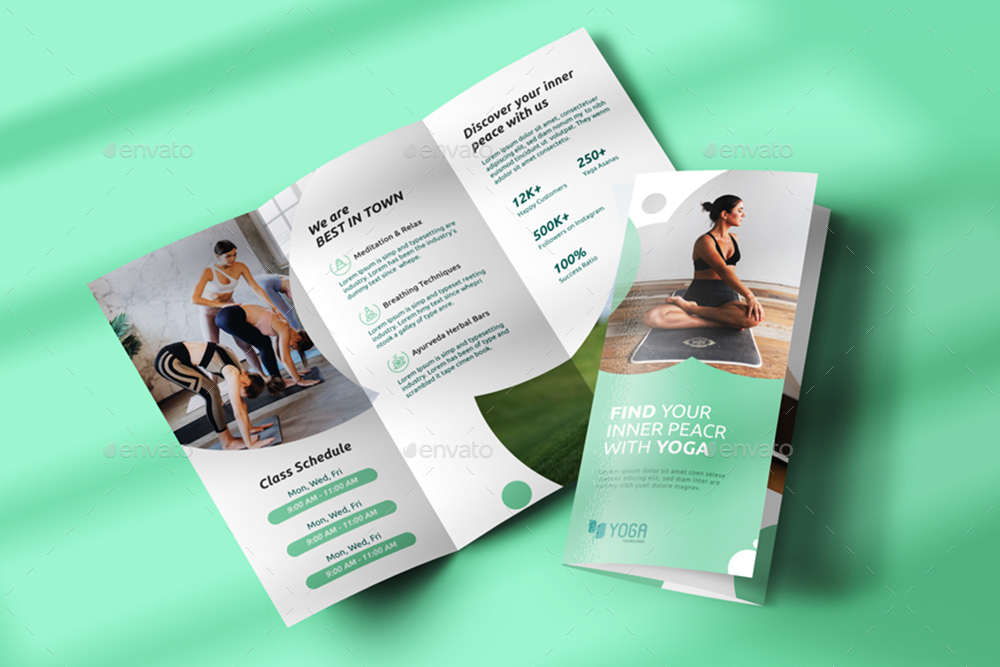 Yoga Meditation Brochure Trifold, Print Templates | GraphicRiver