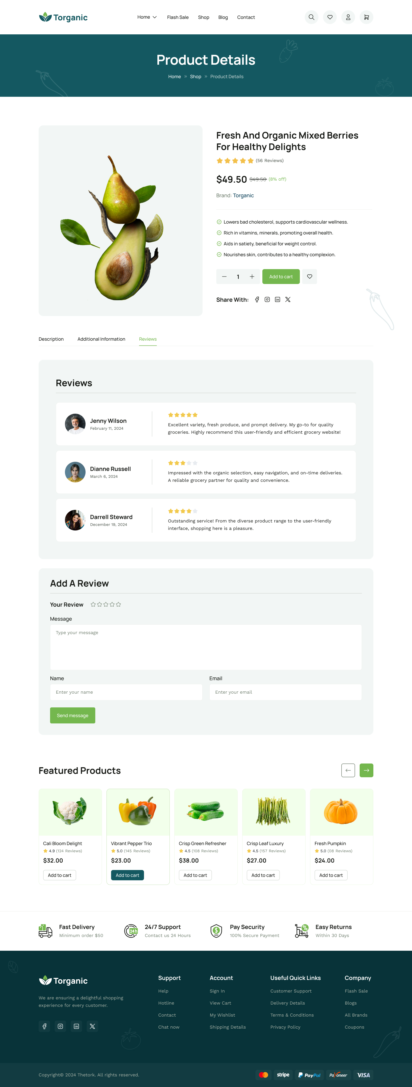 Torganic - Modern Grocery & Organic Product Ecommerce Figma Template ...
