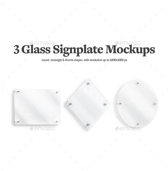 Glass Sign Plate Mockup, Graphics | GraphicRiver