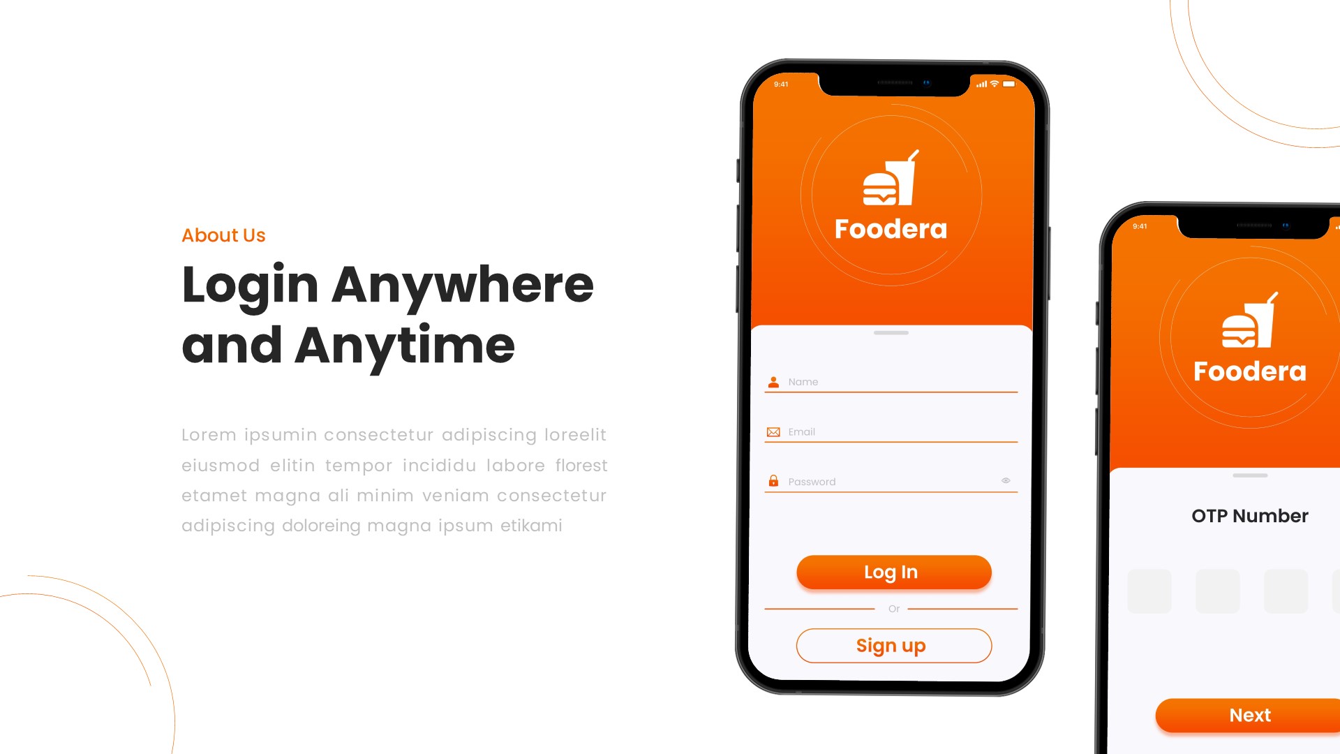 Foodera – Food Delivery Mobile App & SAAS PowerPoint Template ...