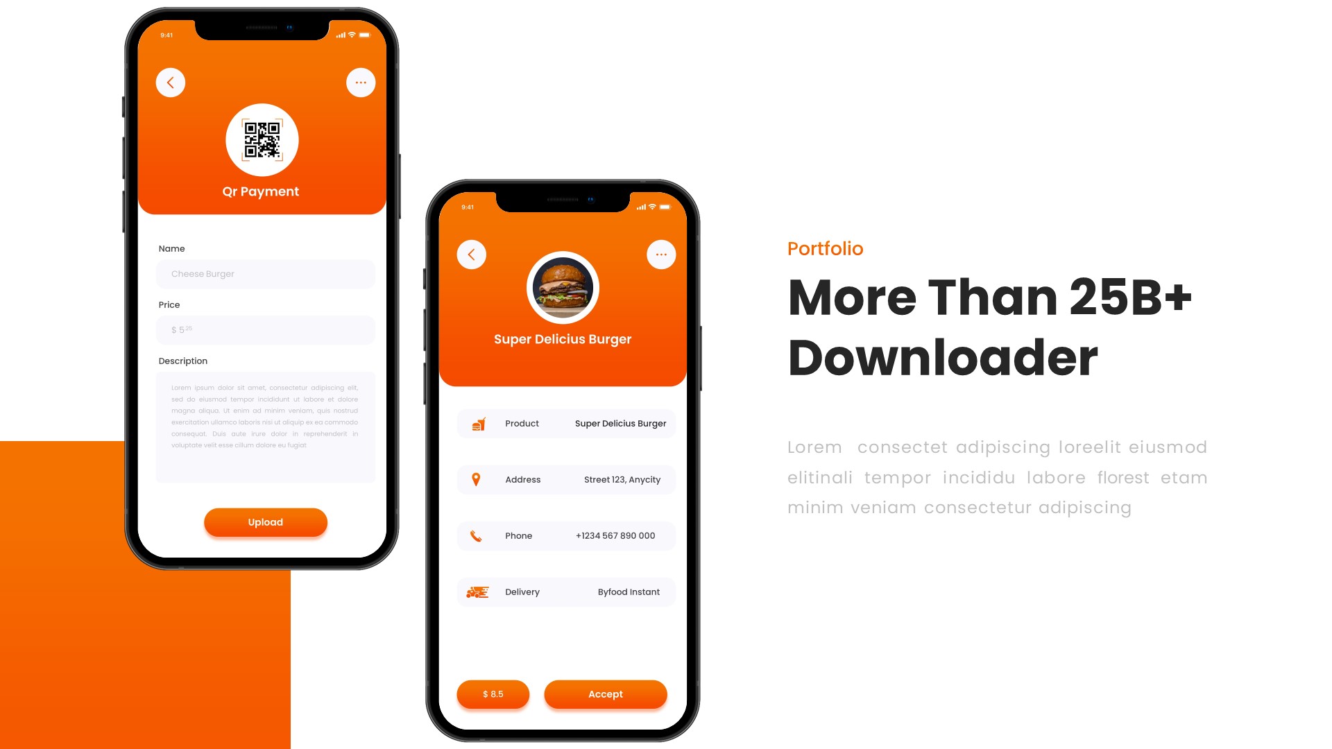 Foodera – Food Delivery Mobile App & SAAS PowerPoint Template ...