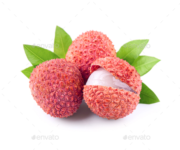 Lychee with leaves Stock Photo by vmariia | PhotoDune