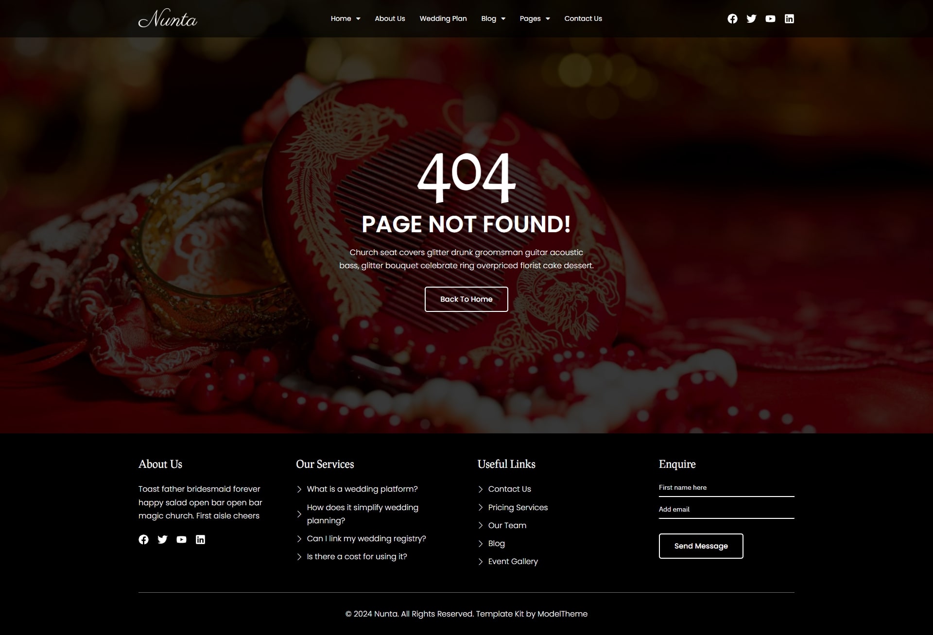 Nunta - Cultural Wedding Elementor Template Kit by modeltheme | ThemeForest