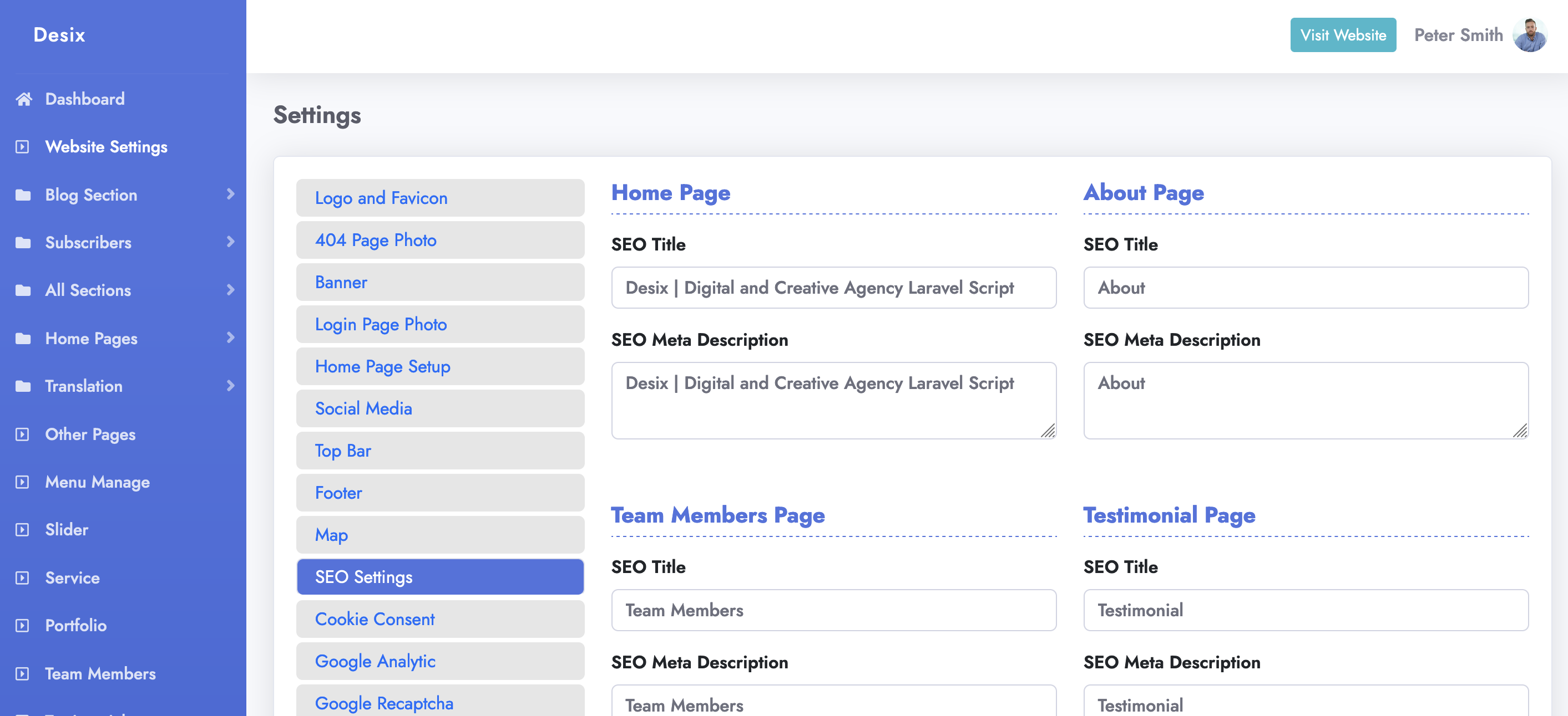 Desix - Multipurpose Business, Creative & Digital Agency CMS by phpscriptpoint