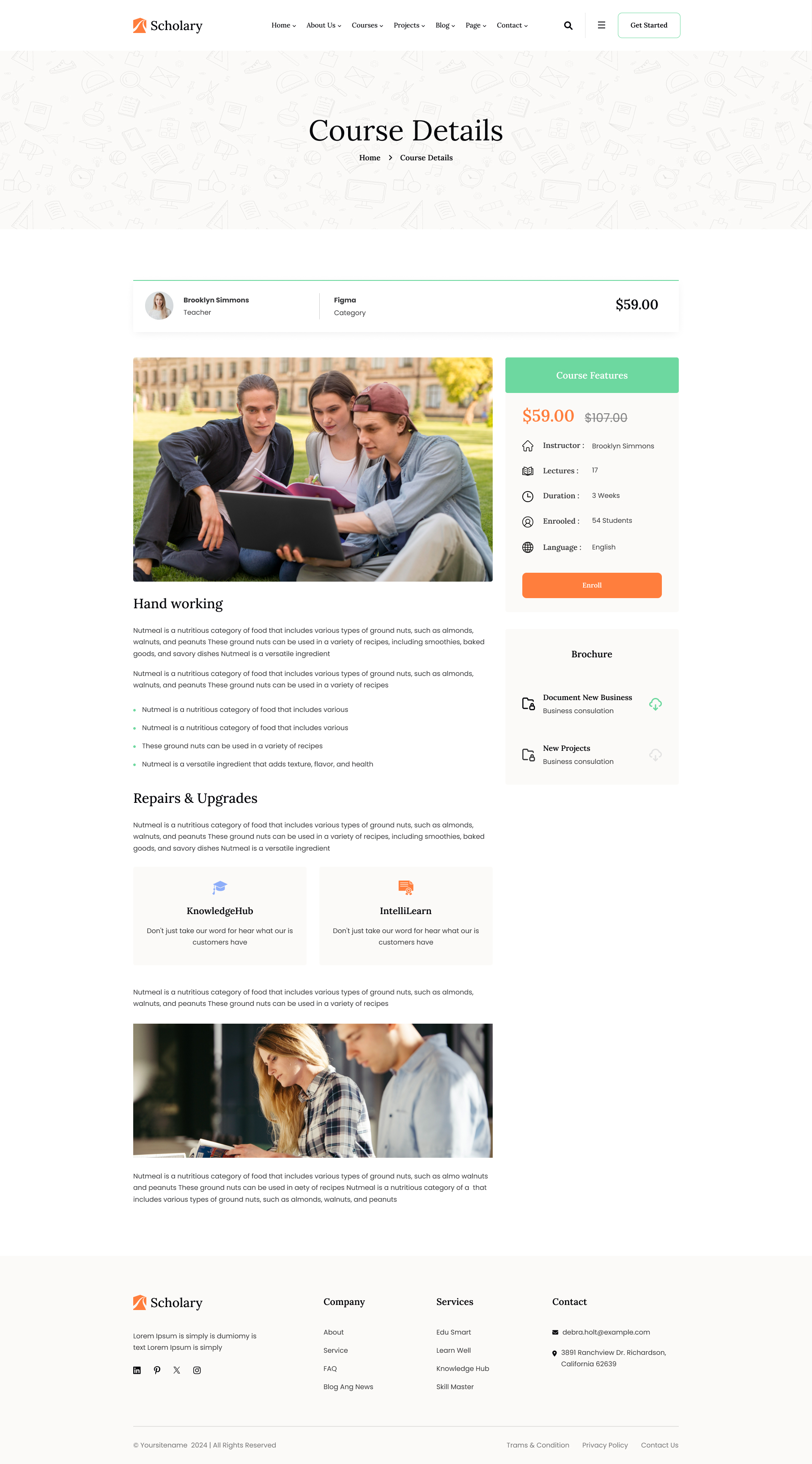 Scholary - University, School and Coaching Figma Template by Mugli