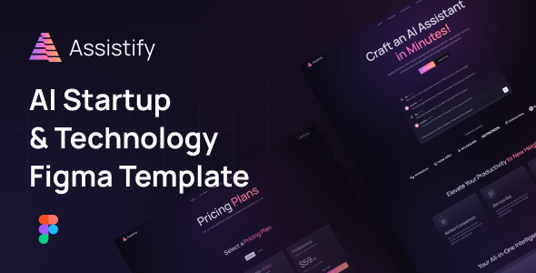 Assistify - AI Startup and Technology Figma Template by DiverseKit