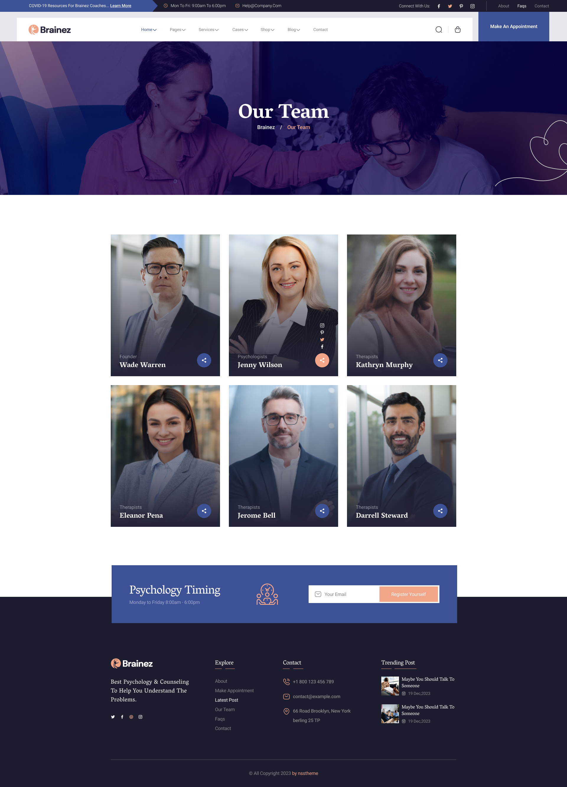 Brainez - Psychology & Counseling Figma Template by nsstheme | ThemeForest