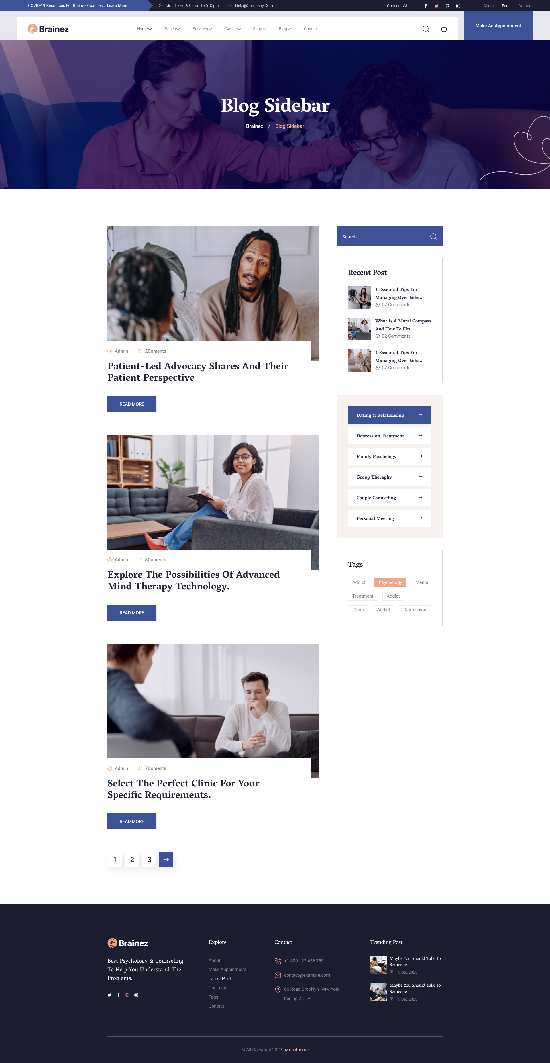 Brainez - Psychology & Counseling Figma Template by nsstheme | ThemeForest