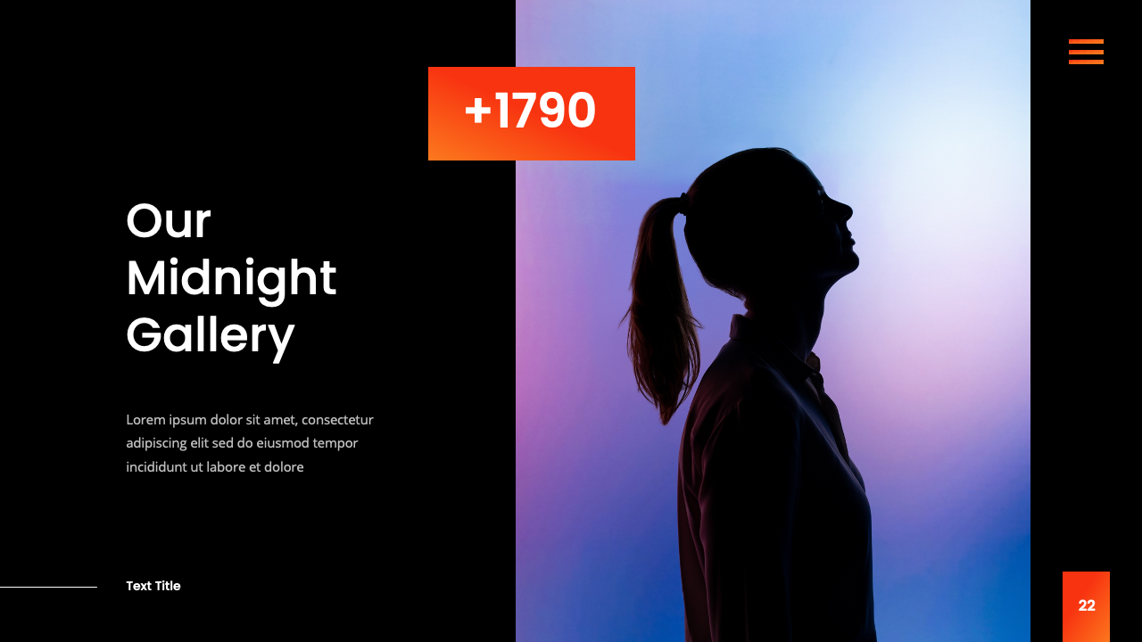 Midnight - Dark Minimalist PowerPoint Template, Presentation Templates