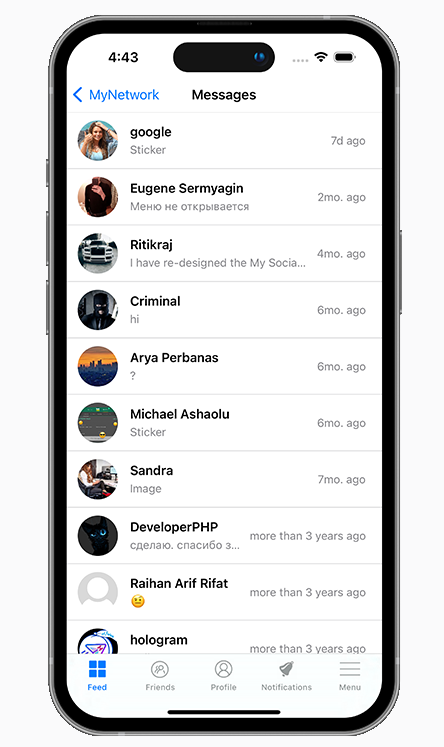My Social Network for iOS (Enhanced version) by qascript | CodeCanyon