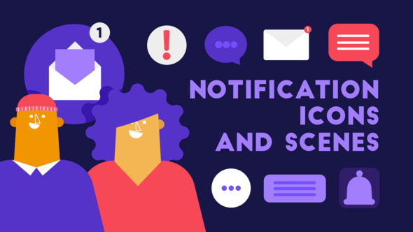Notification Icons and Scenes, After Effects Project Files | VideoHive