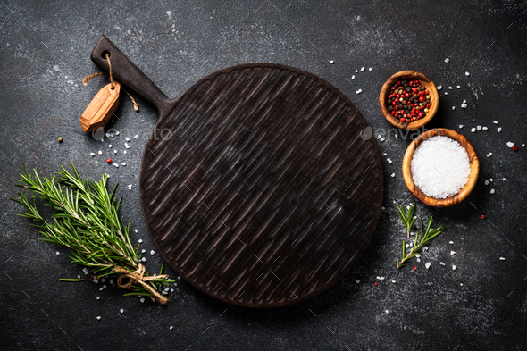 Food background at black kitchen table. Stock Photo by Nadianb | PhotoDune