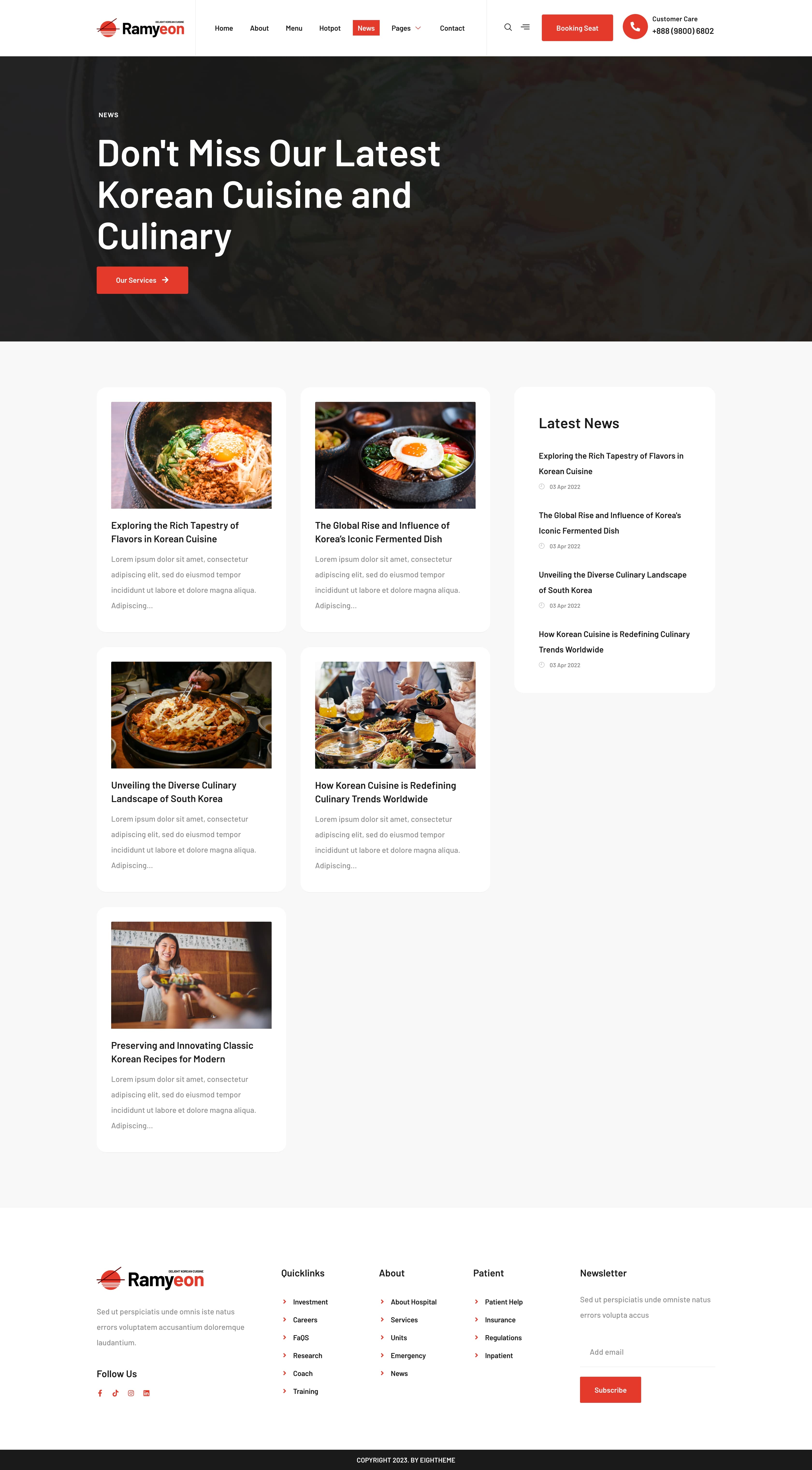 Ramyeon - Korean Restaurant Elementor Template Kit by Design_8 ...