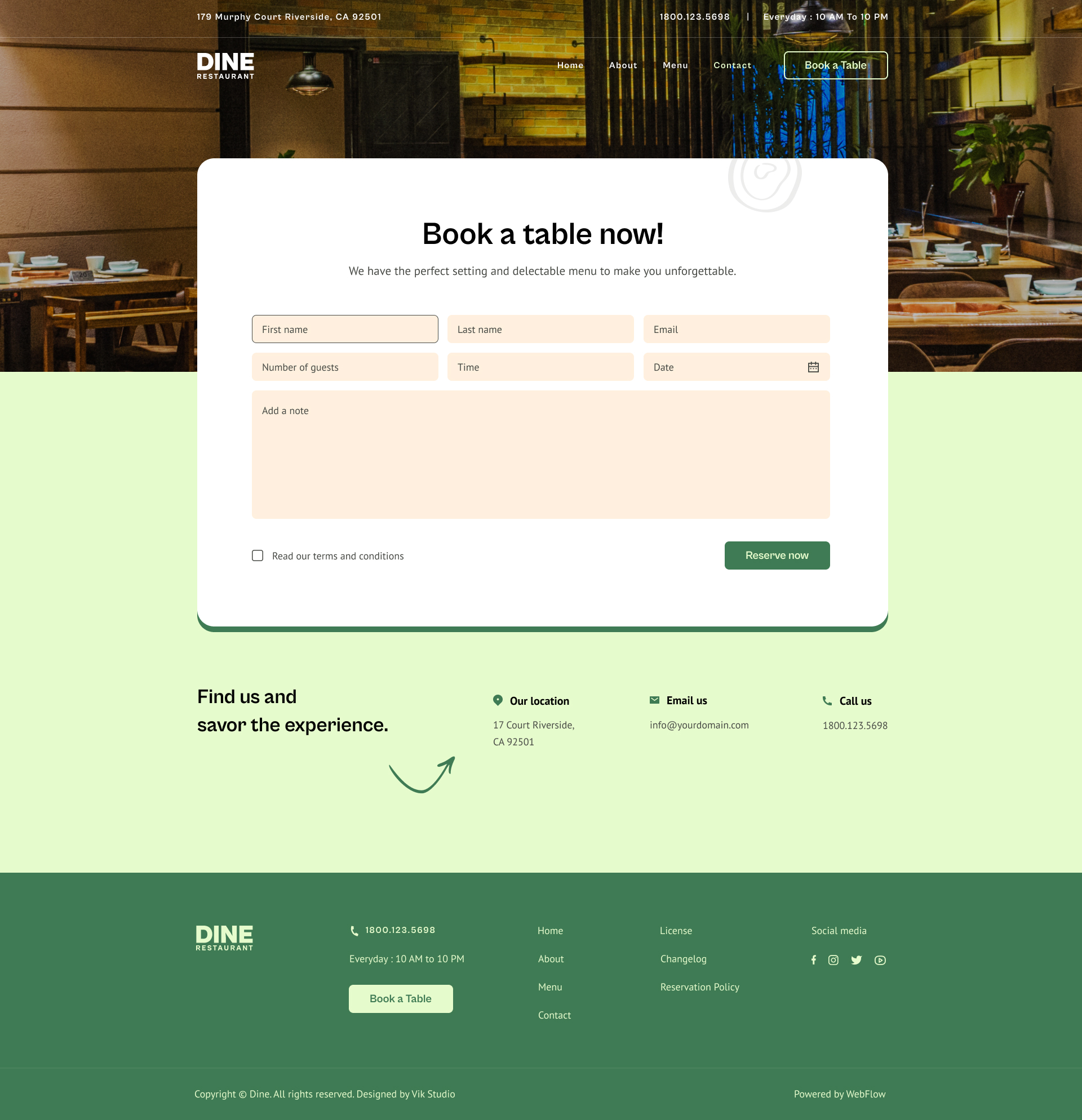 Dine - Restaurant Figma Template by brandexponents | ThemeForest