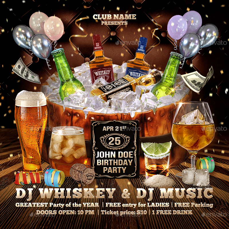 Birthday Party Flyer Template, Print Templates | GraphicRiver