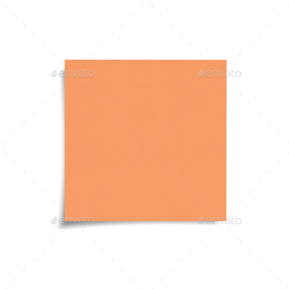 Orange color sticky note with shadow front view Stock Photo by Cebas