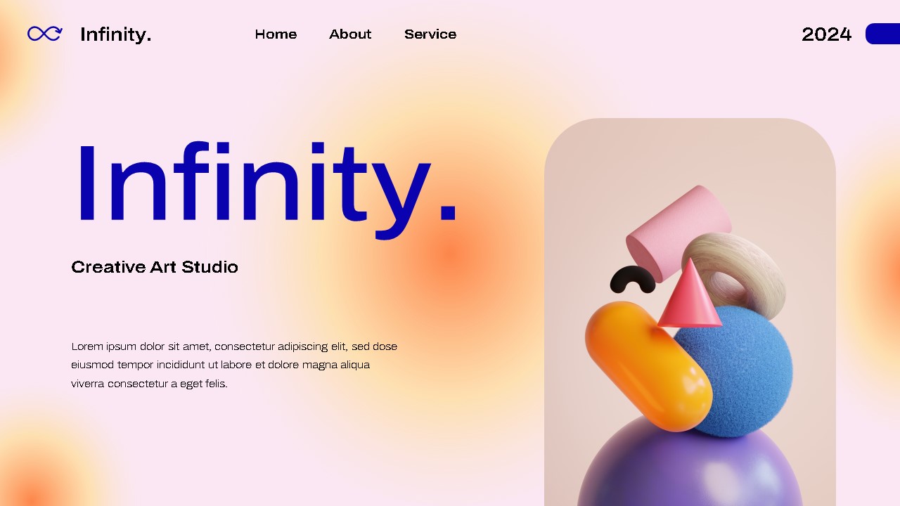 Infinity - Creative Art Studio PowerPoint Template, Presentation Templates