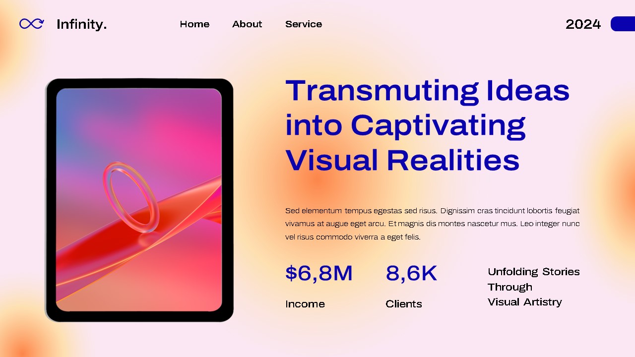 Infinity - Creative Art Studio PowerPoint Template, Presentation Templates