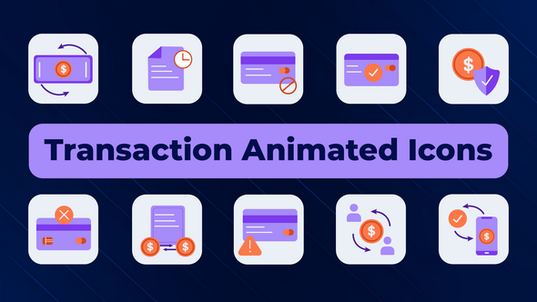 Transaction Animated Icons, After Effects Project Files | VideoHive