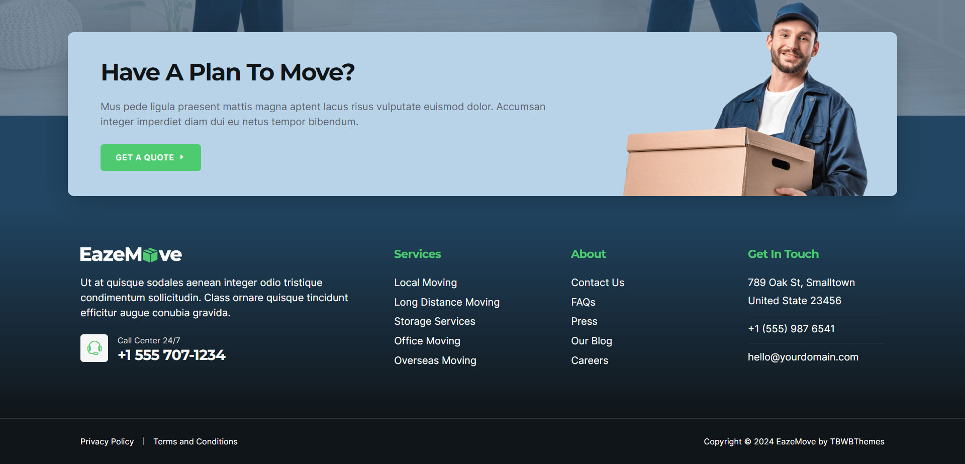 EazeMove - Moving Service Elementor Template Kit by TBWBthemes | ThemeForest