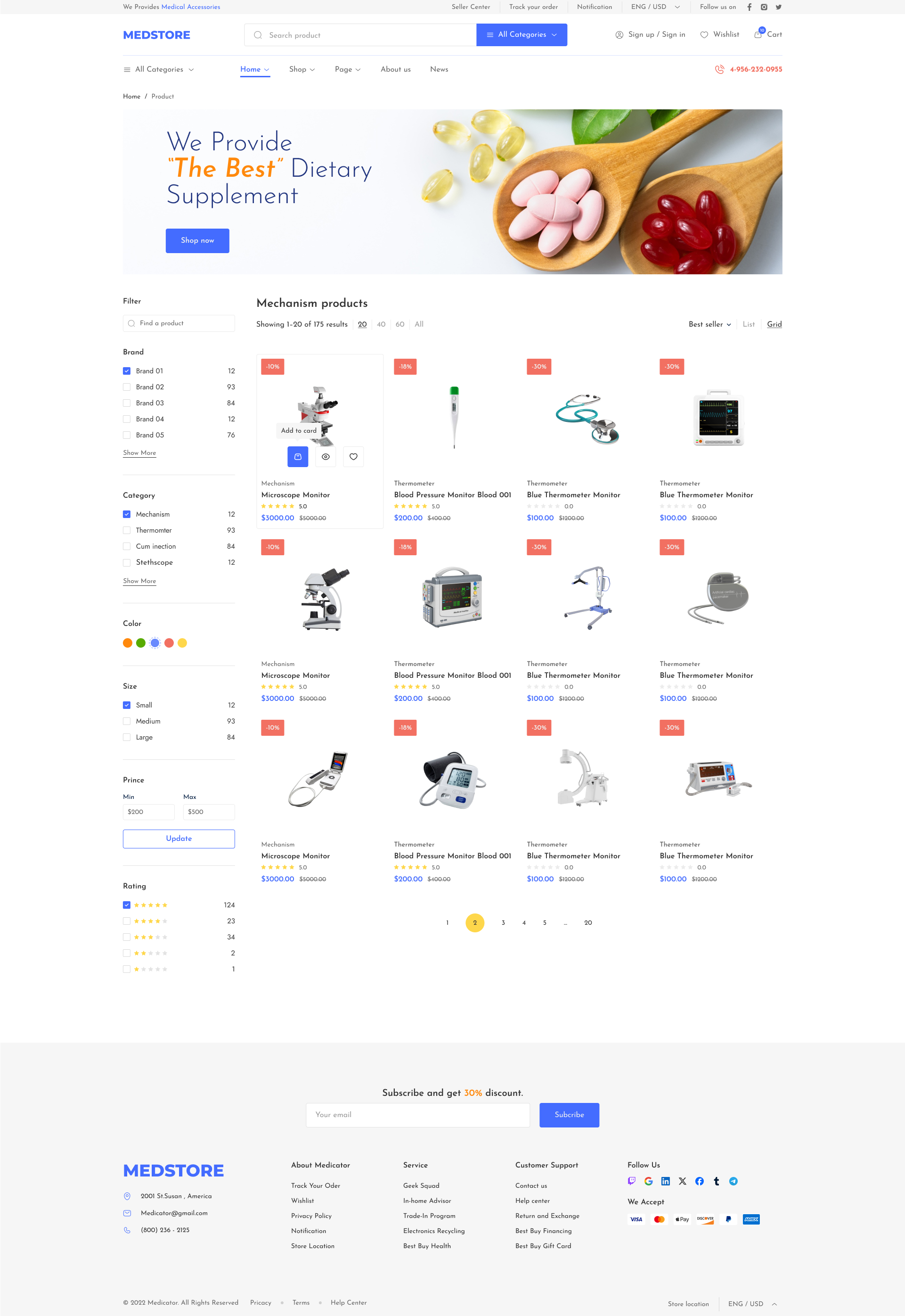 MEDSTORE - Medical & Multipurpose eCommerce Figma Template by nouthemes