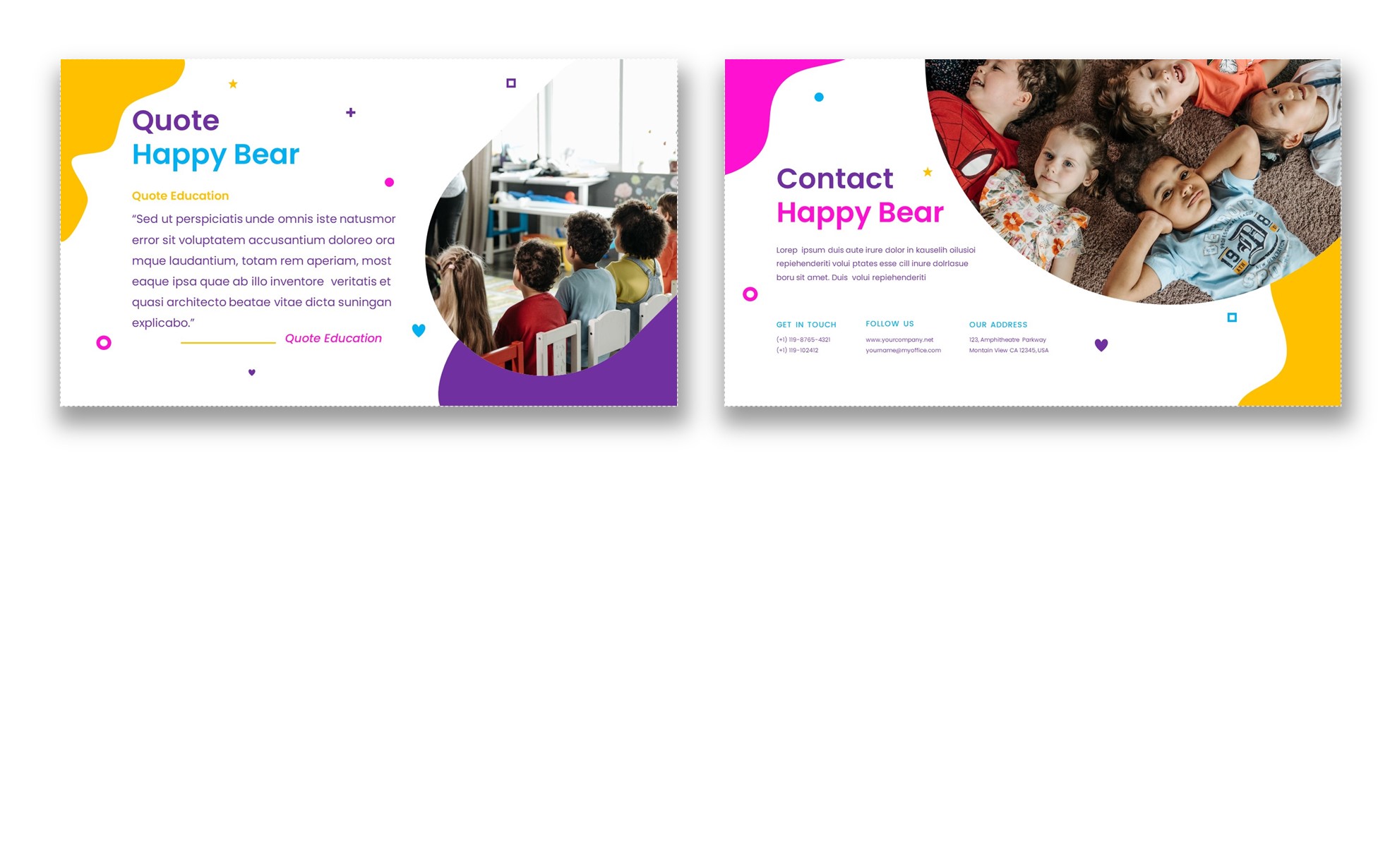 Happybear - Education Google Slide Template, Presentation Templates