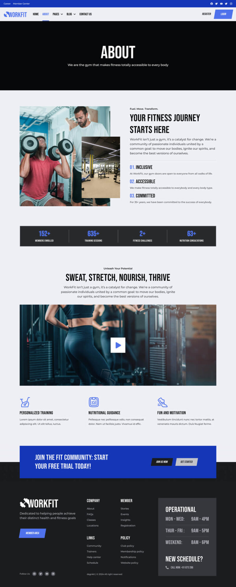 WorkFit - Fitness & Gym Elementor Pro Template Kit by DsgnKit | ThemeForest