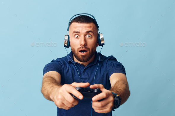 Portrait man lifestyle young adult background technology person ...