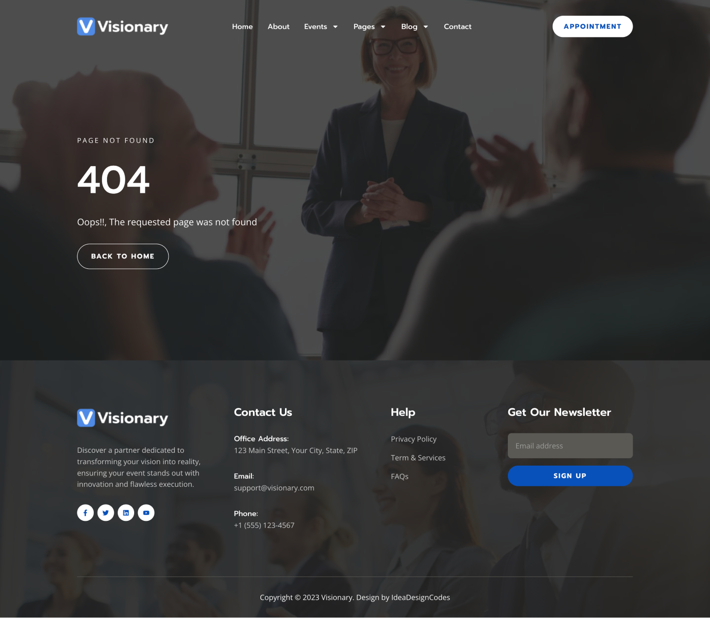 Visionary - Event Conference Services Elementor Pro Template Kit by ...
