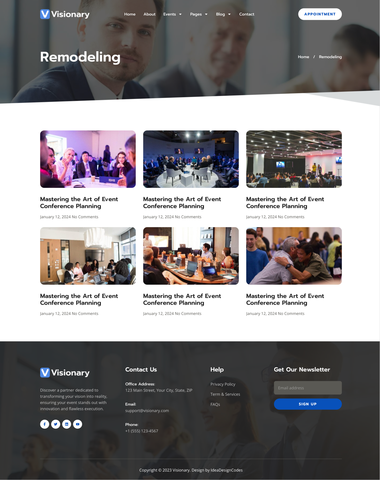 Visionary - Event Conference Services Elementor Pro Template Kit by ...