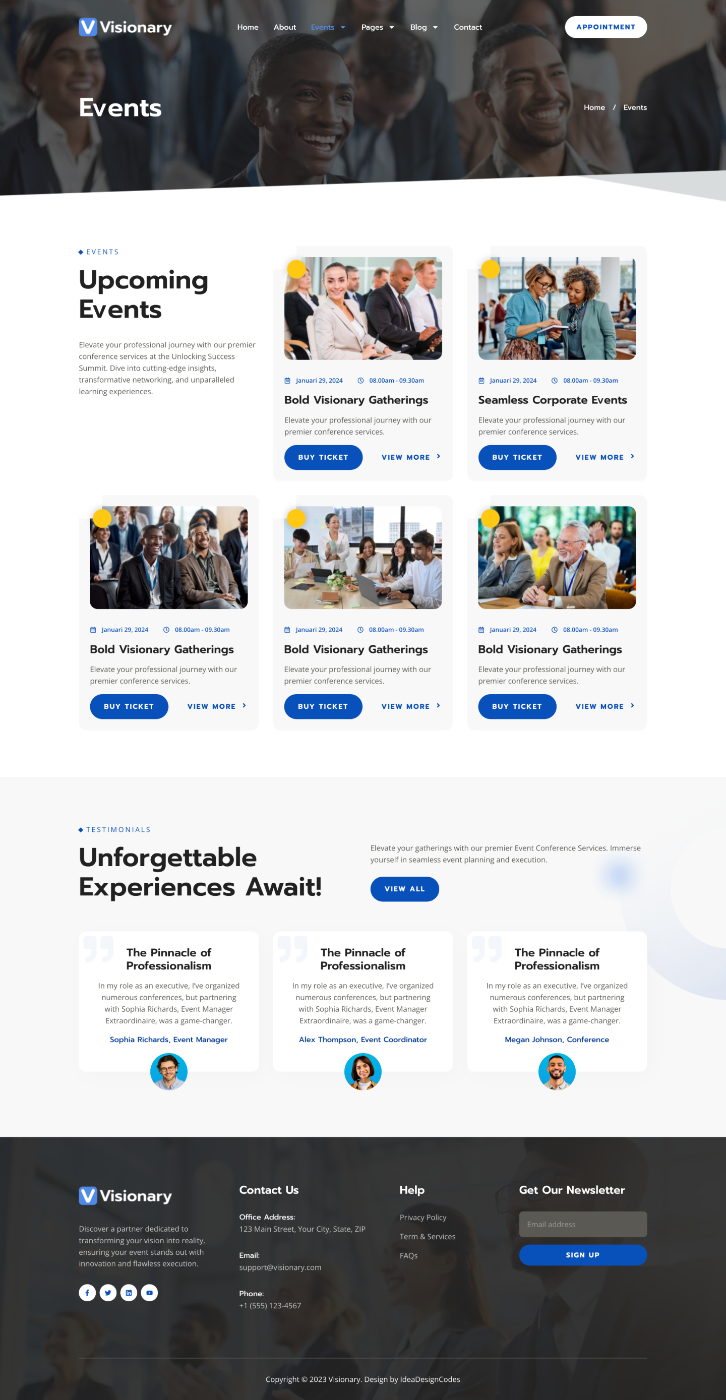 Visionary - Event Conference Services Elementor Pro Template Kit by ...
