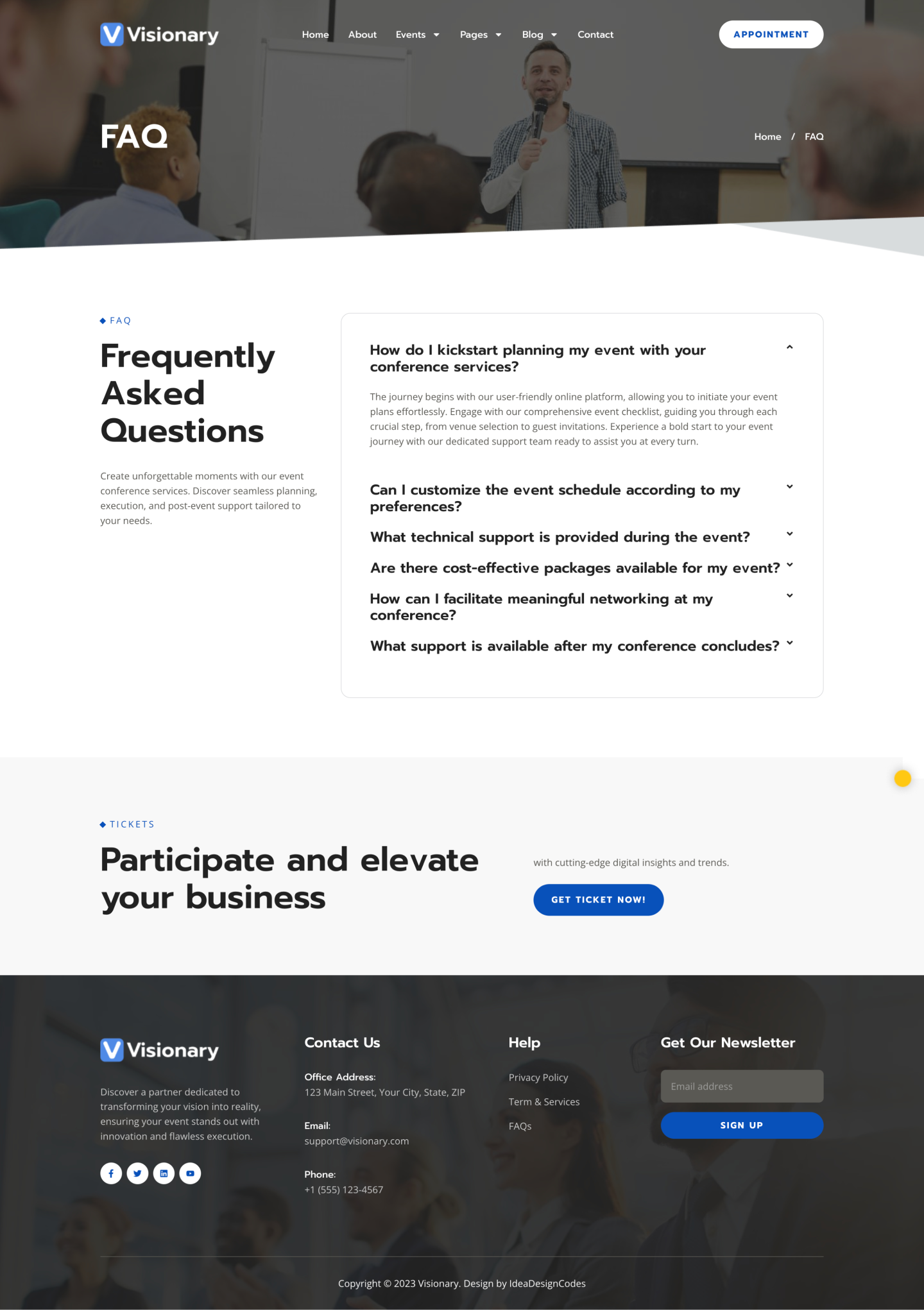 Visionary - Event Conference Services Elementor Pro Template Kit by ...