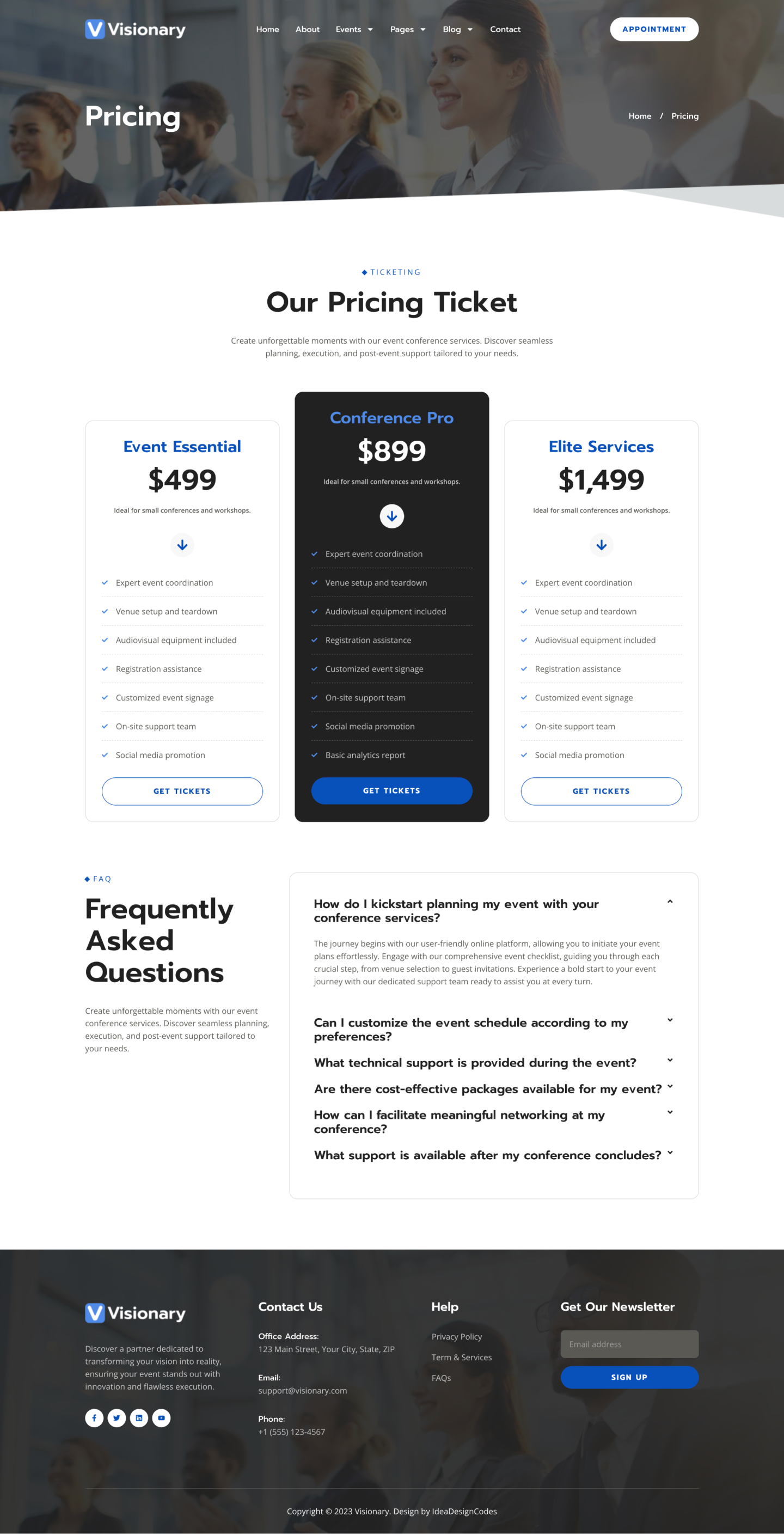 Visionary - Event Conference Services Elementor Pro Template Kit by ...