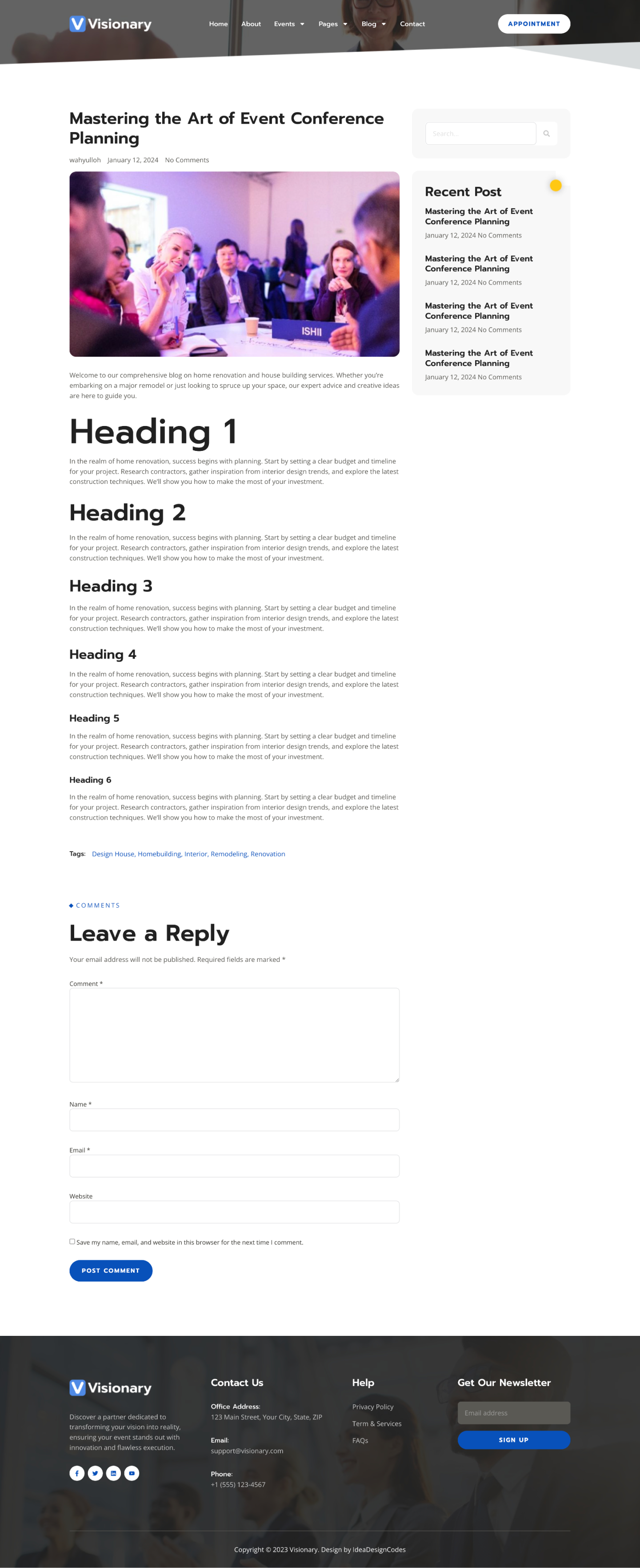 Visionary - Event Conference Services Elementor Pro Template Kit by ...