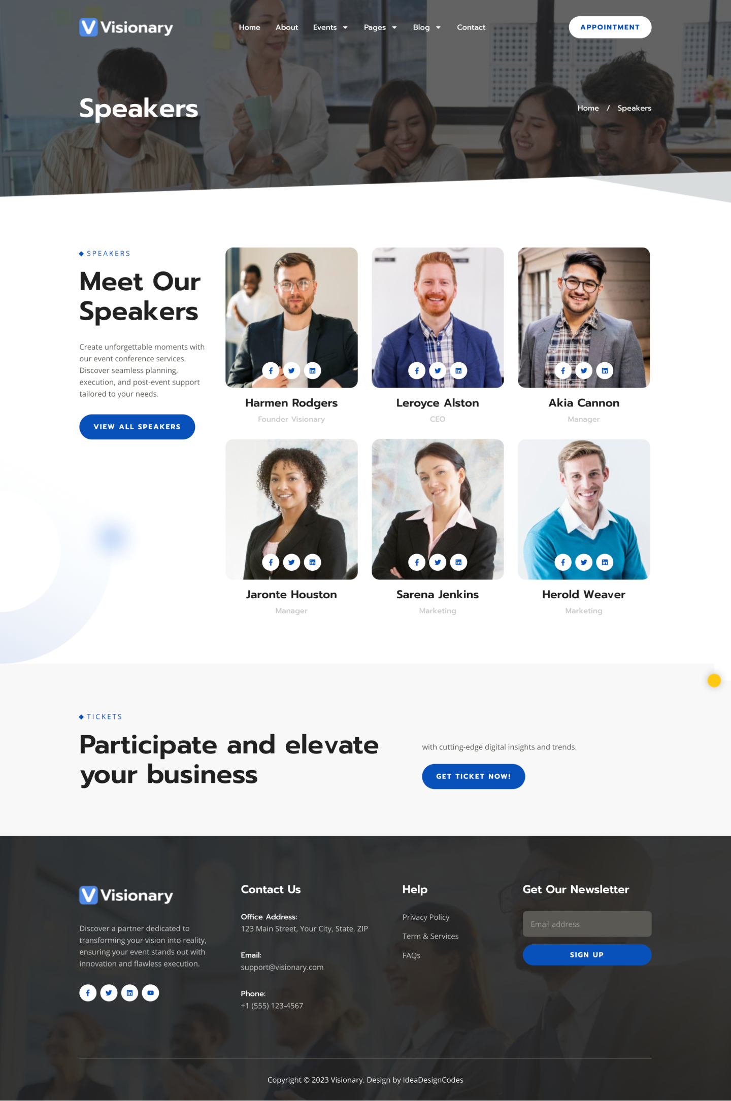 Visionary - Event Conference Services Elementor Pro Template Kit by ...