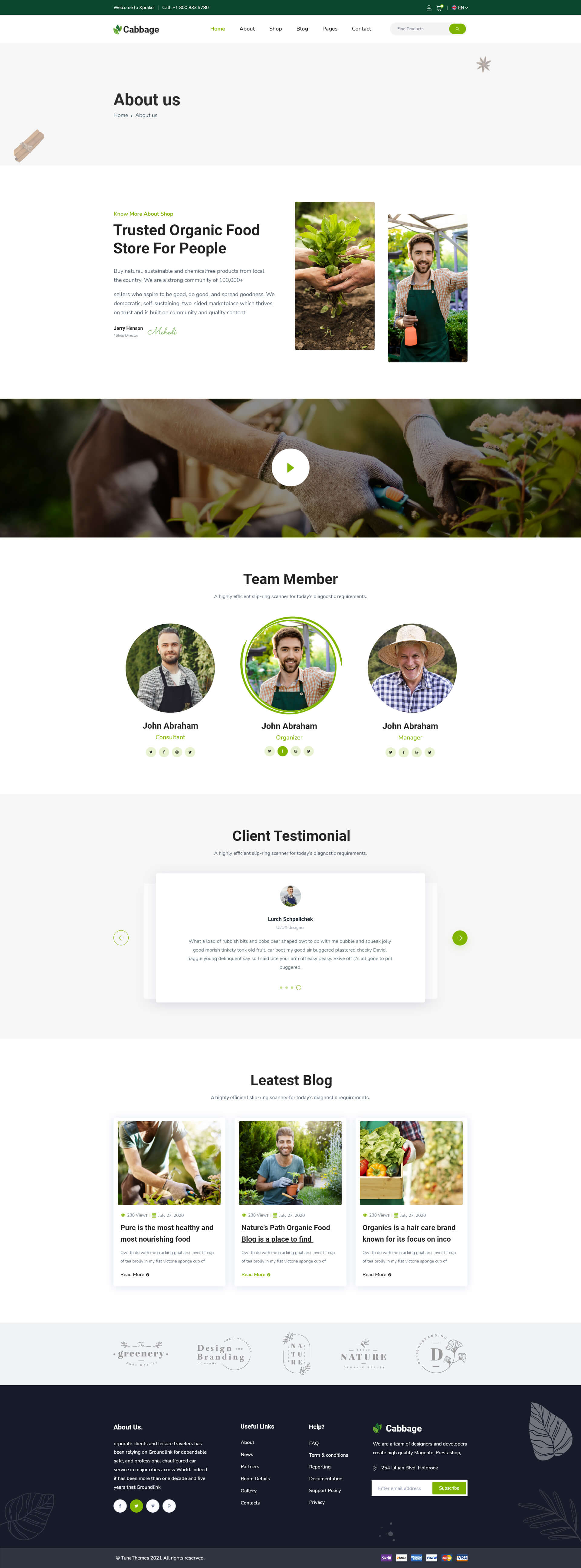 Cabbage - Organic Food Store eCommerce Figma Template by TunaTheme